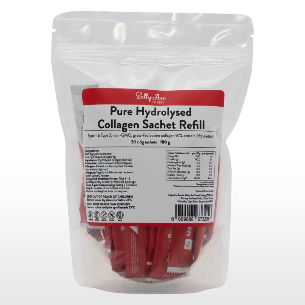 Pure Hydrolysed Collagen 30x6g Sachet Refill Pouch - Sally-Ann Creed